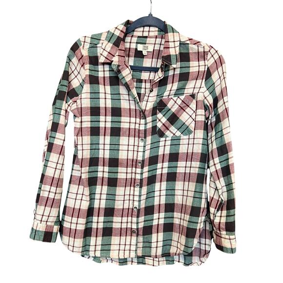 True Craft | Tops | True Craft Maroon Green Plaid Button Down Top Small ...